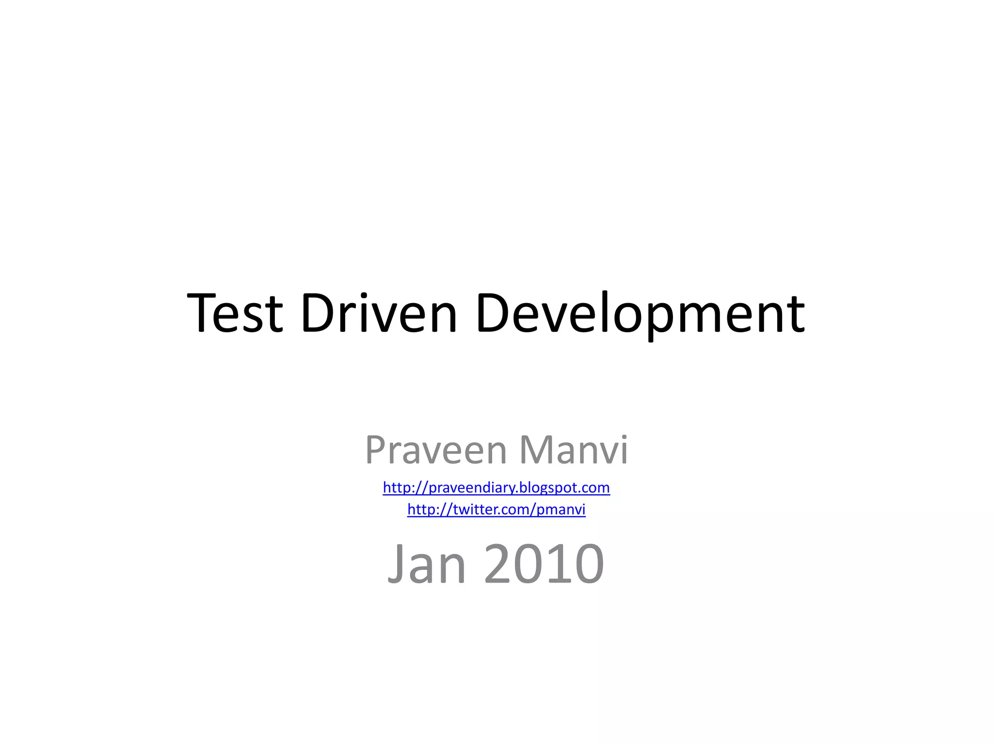 Test Driven Development | PPT