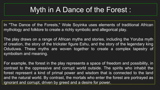 Myth in Wole Soyinks's " A Dance | PPTX