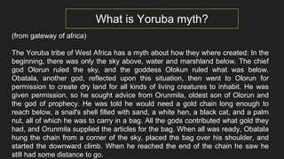 Myth in Wole Soyinks's " A Dance | PPTX