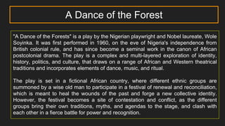 Myth in Wole Soyinks's " A Dance | PPTX