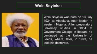 Myth in Wole Soyinks's " A Dance | PPT