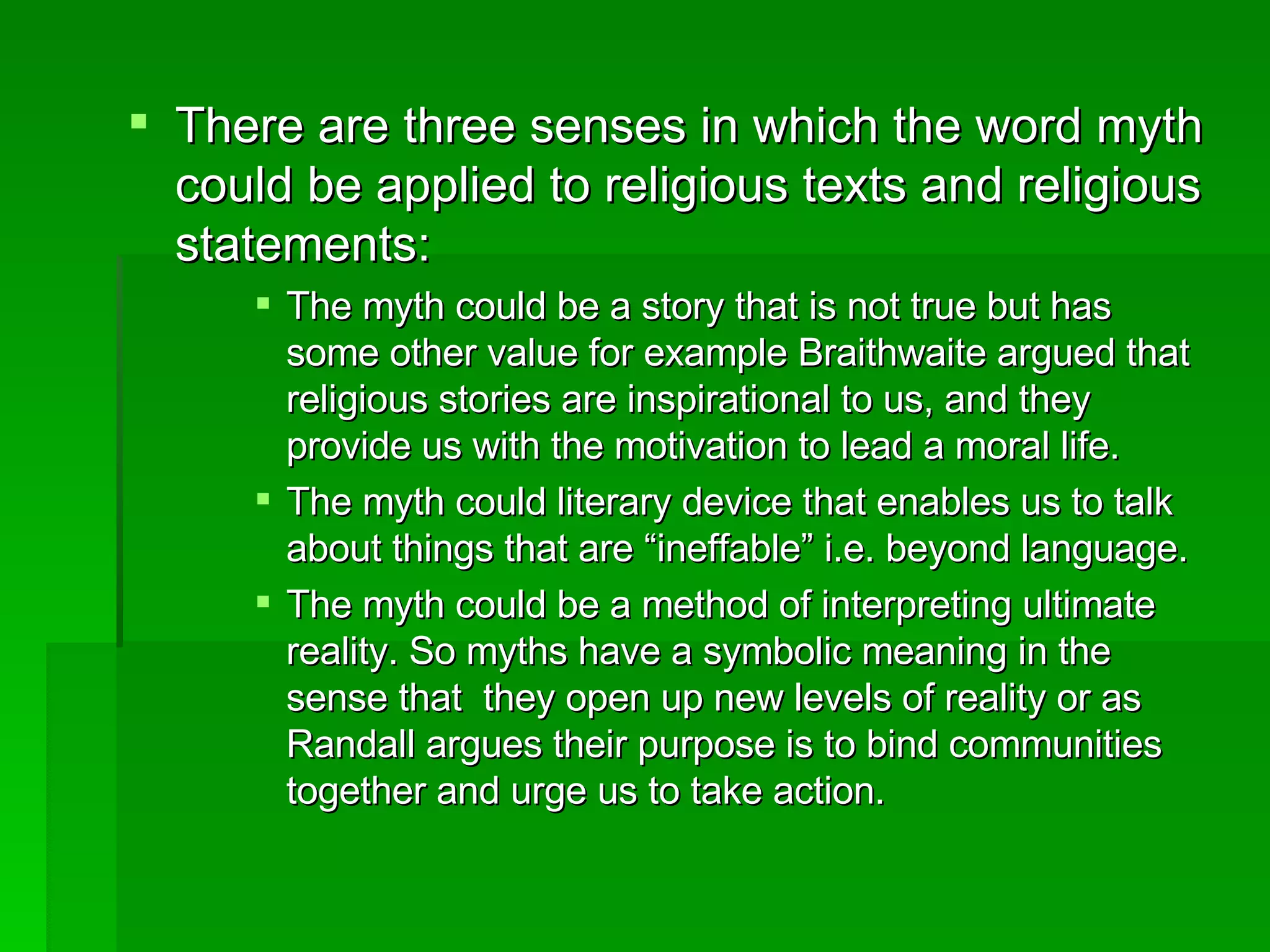 Myth Religious Language | PPT