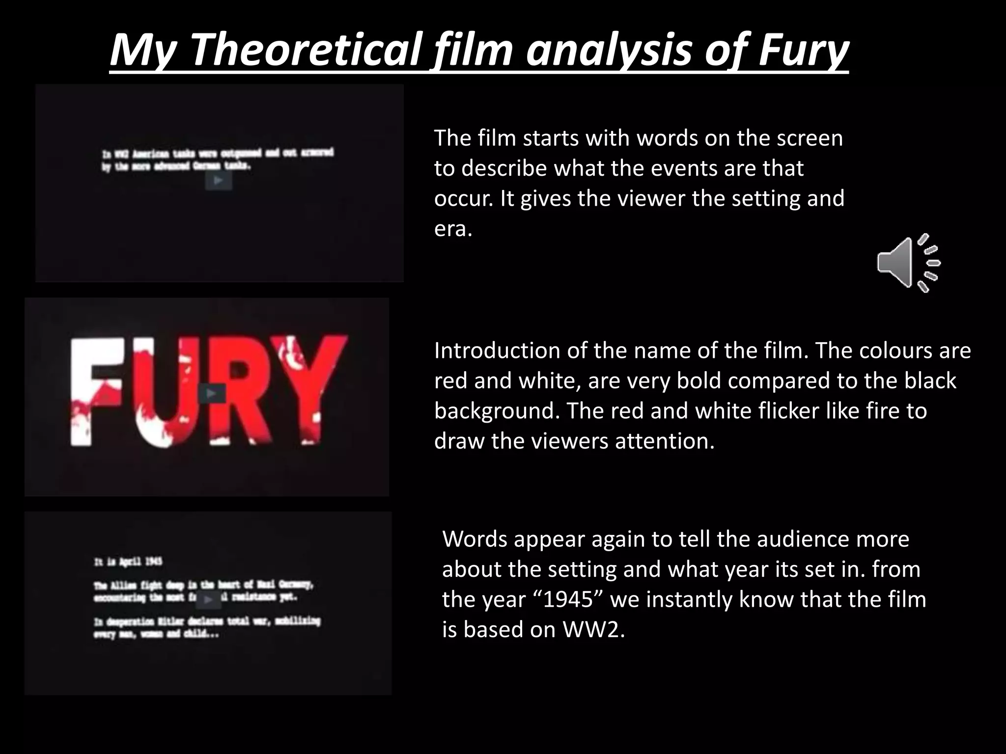 My theoretical film analysis of fury | PPTX