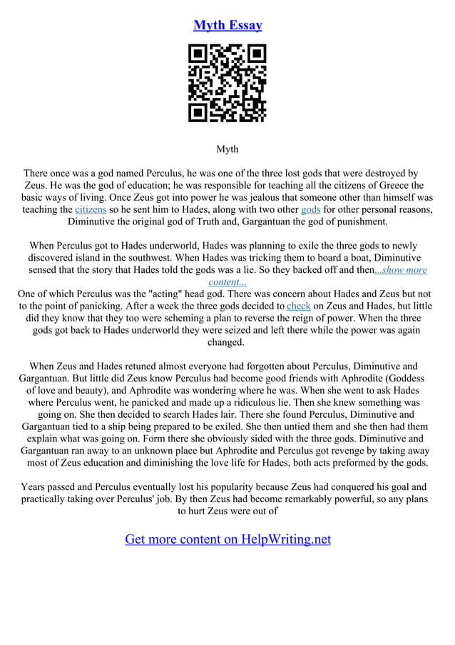 Myth Essays | PDF