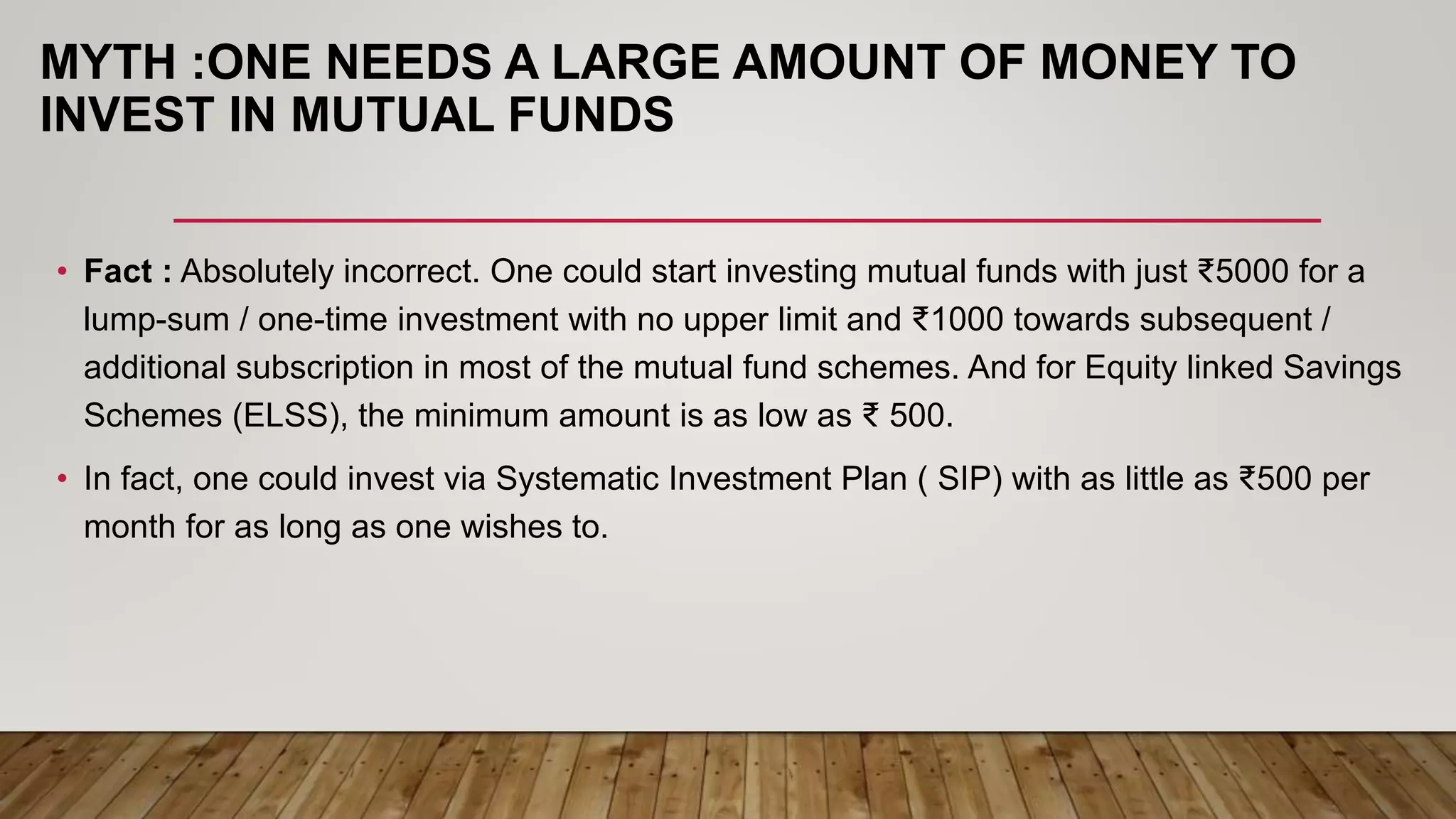 Myth & facts of mutual funds | PPSX