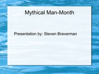 Mythical Man-Month | PPTX