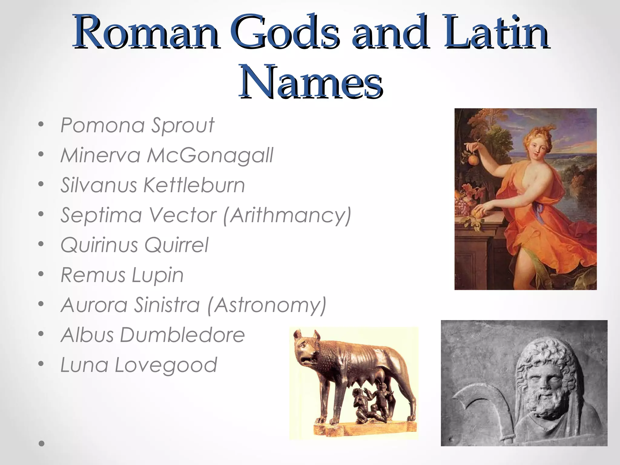 Mythic Names in Harry Potter | PPT | Sci-fi and Fantasy | Hobbies ...