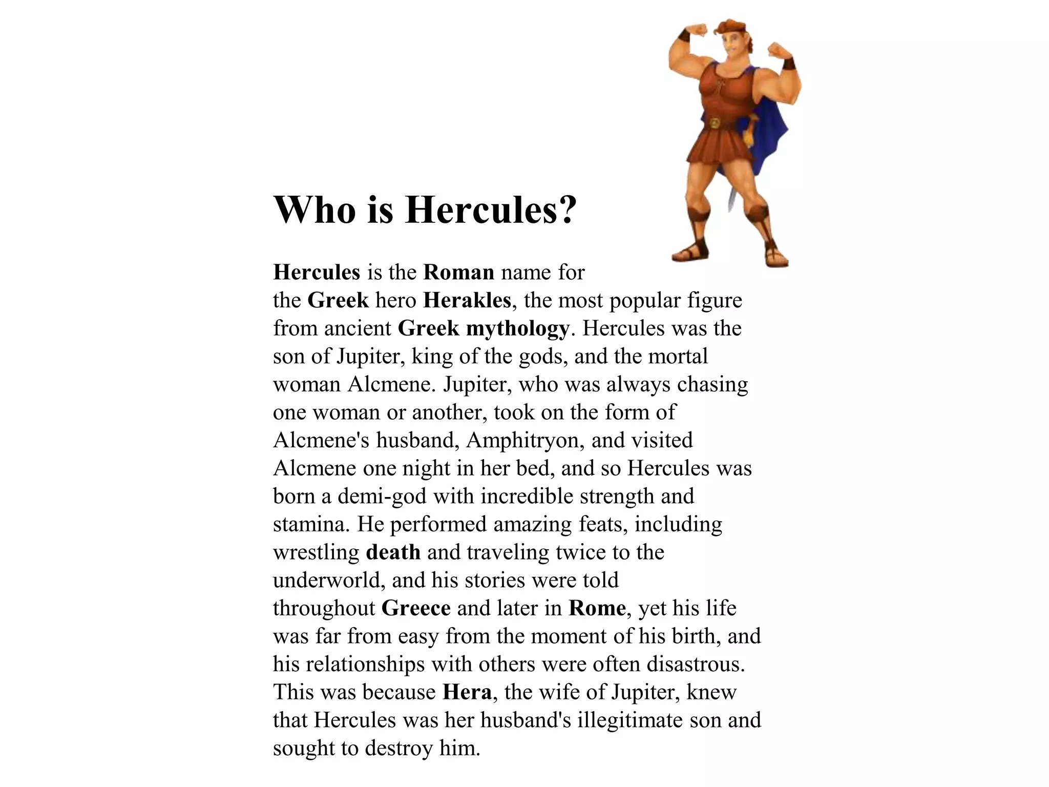 Myth of hercules - Spanish legend | PPTX