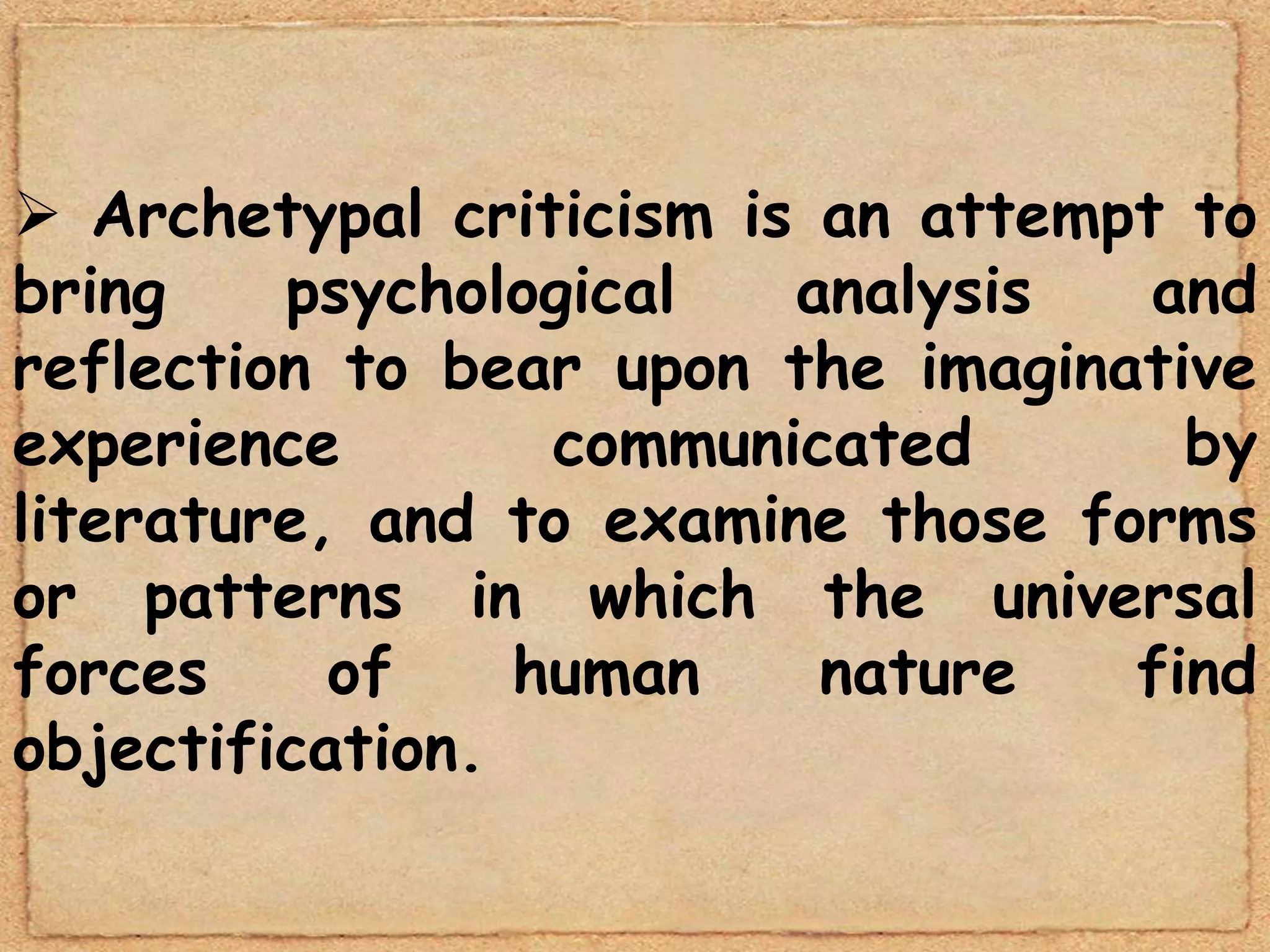Mythological and archetypal criticism | PPTX