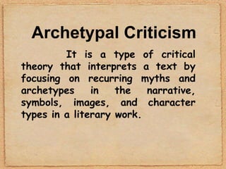 Mythological and archetypal criticism | PPTX