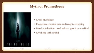 Mythological approach in "Frankenstein" | PPTX