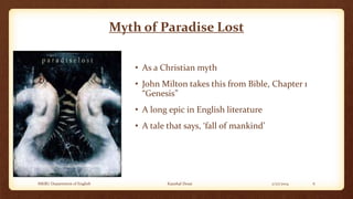 Mythological approach in "Frankenstein" | PPTX