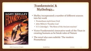Mythological approach in "Frankenstein" | PPTX