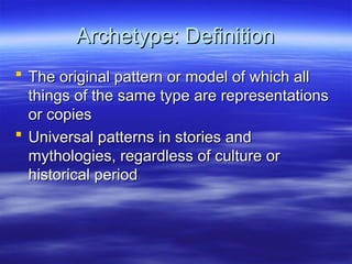 Mythological Archetype so I can do in the morning | PPT