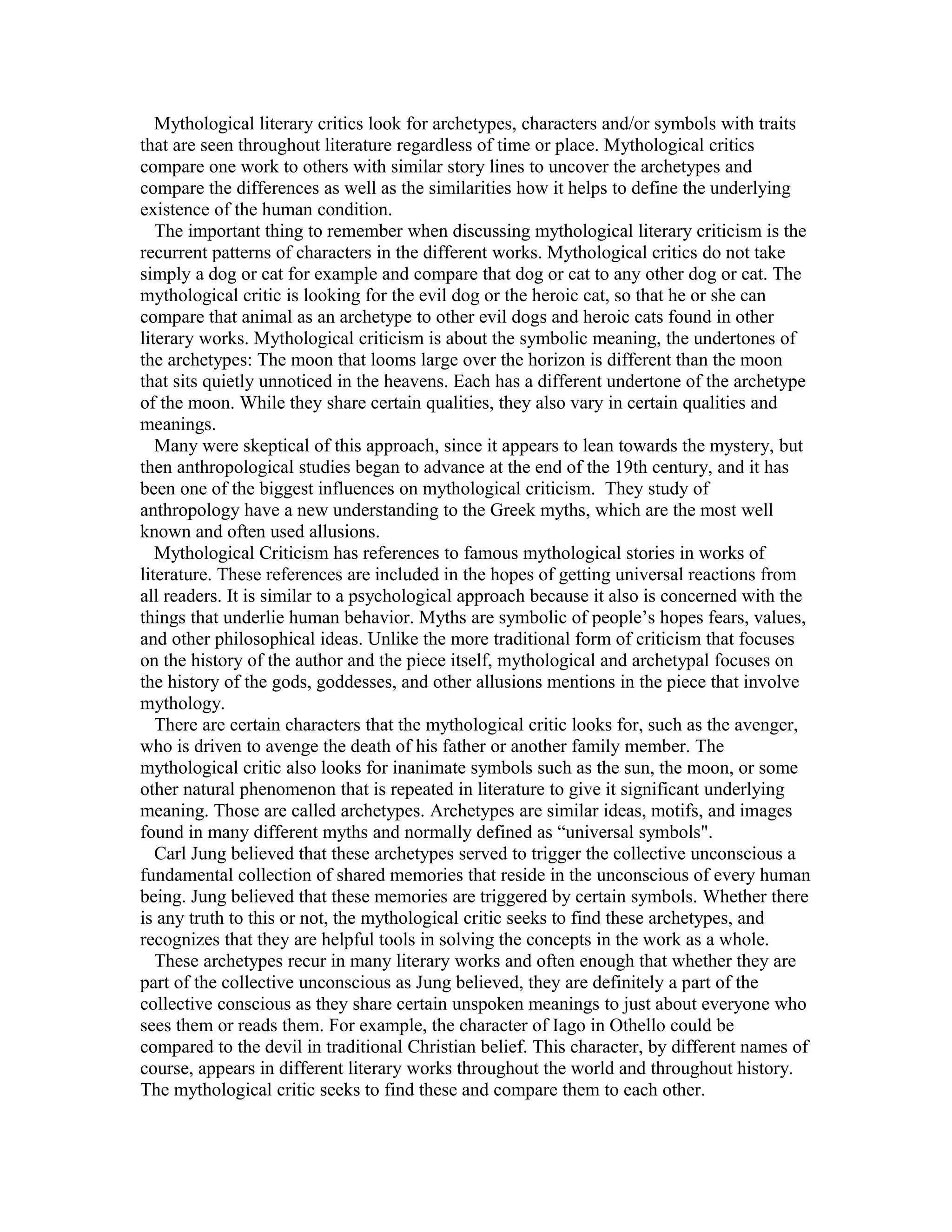 Mythological Criticism | DOC