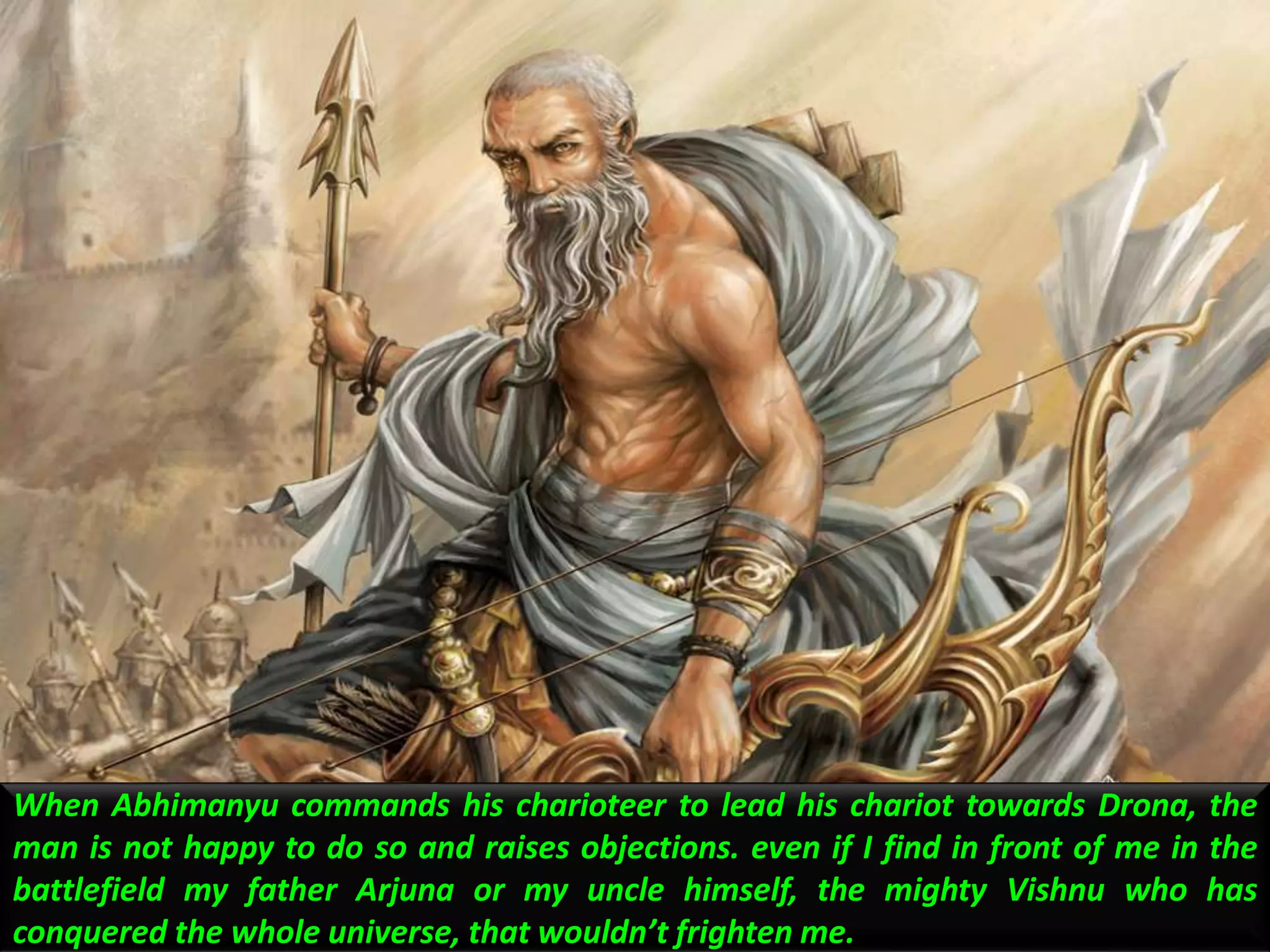 Mythology presentation - Shri Abhimanyu, Son of Shri Arjun | PPTX