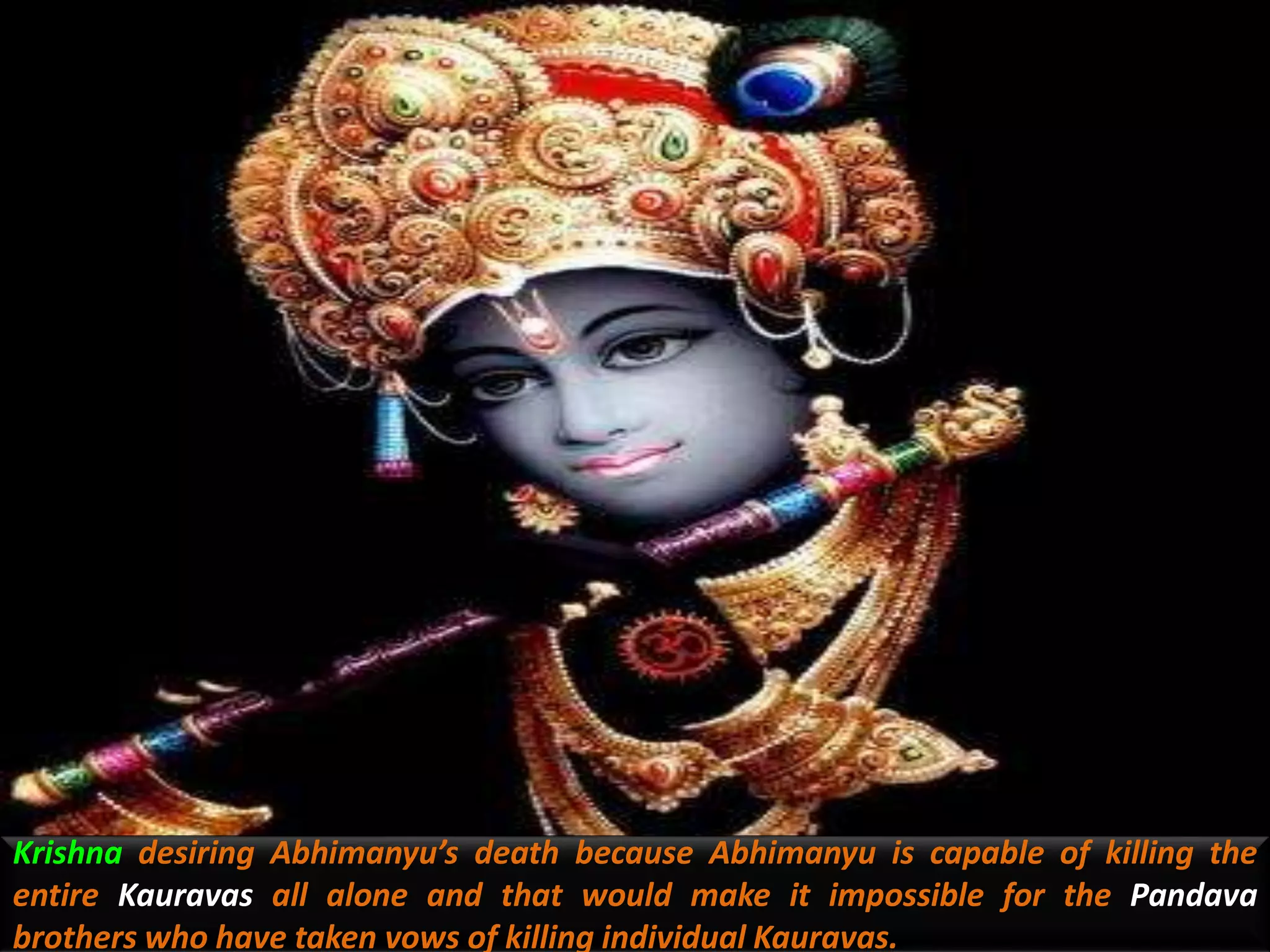 Mythology presentation - Shri Abhimanyu, Son of Shri Arjun | PPTX