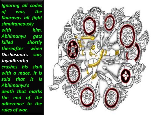 Mythology presentation - Shri Abhimanyu, Son of Shri Arjun | PPTX ...