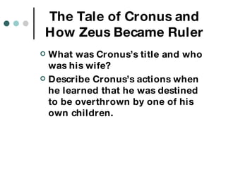 Mythology Chapter 3 Review | PPT