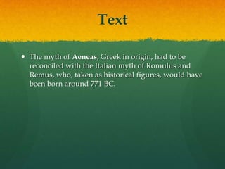 Creation of Rome. Remus and Romulos | PPTX