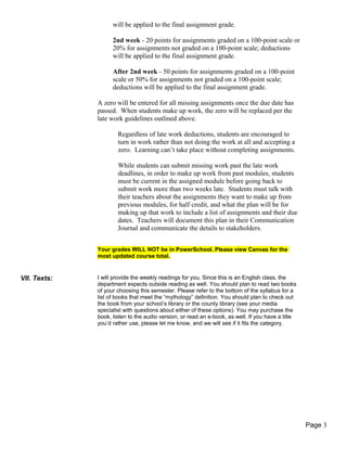 Mythology Syllabus | DOC