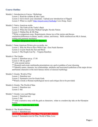 Mythology Syllabus | DOC