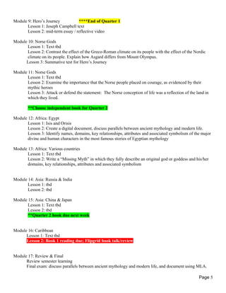 Mythology Syllabus | DOC