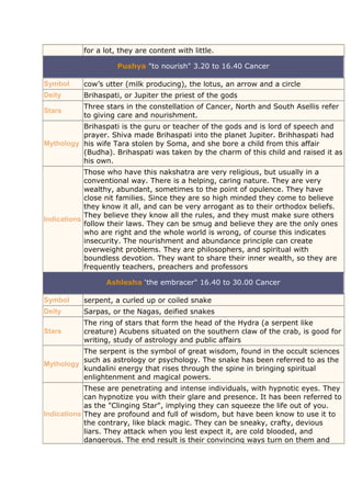 ~~ Mythology based ; the 27 nakshatras (www.galacticcenter.org) ~~ | DOCX