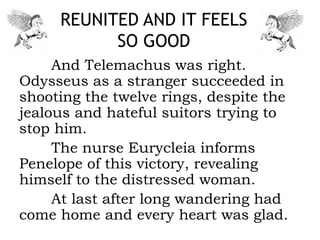 A SUMMARY OF ODYSSEY BY HOMER | PPT