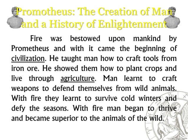 greek creation myth - promotheus and 5 ages | PPTX | Fantasy | Genres