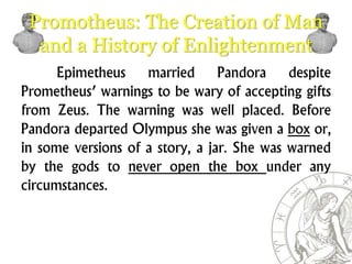 greek creation myth - promotheus and 5 ages | PPTX