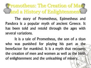 greek creation myth - promotheus and 5 ages | PPTX
