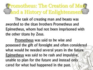 greek creation myth - promotheus and 5 ages | PPTX