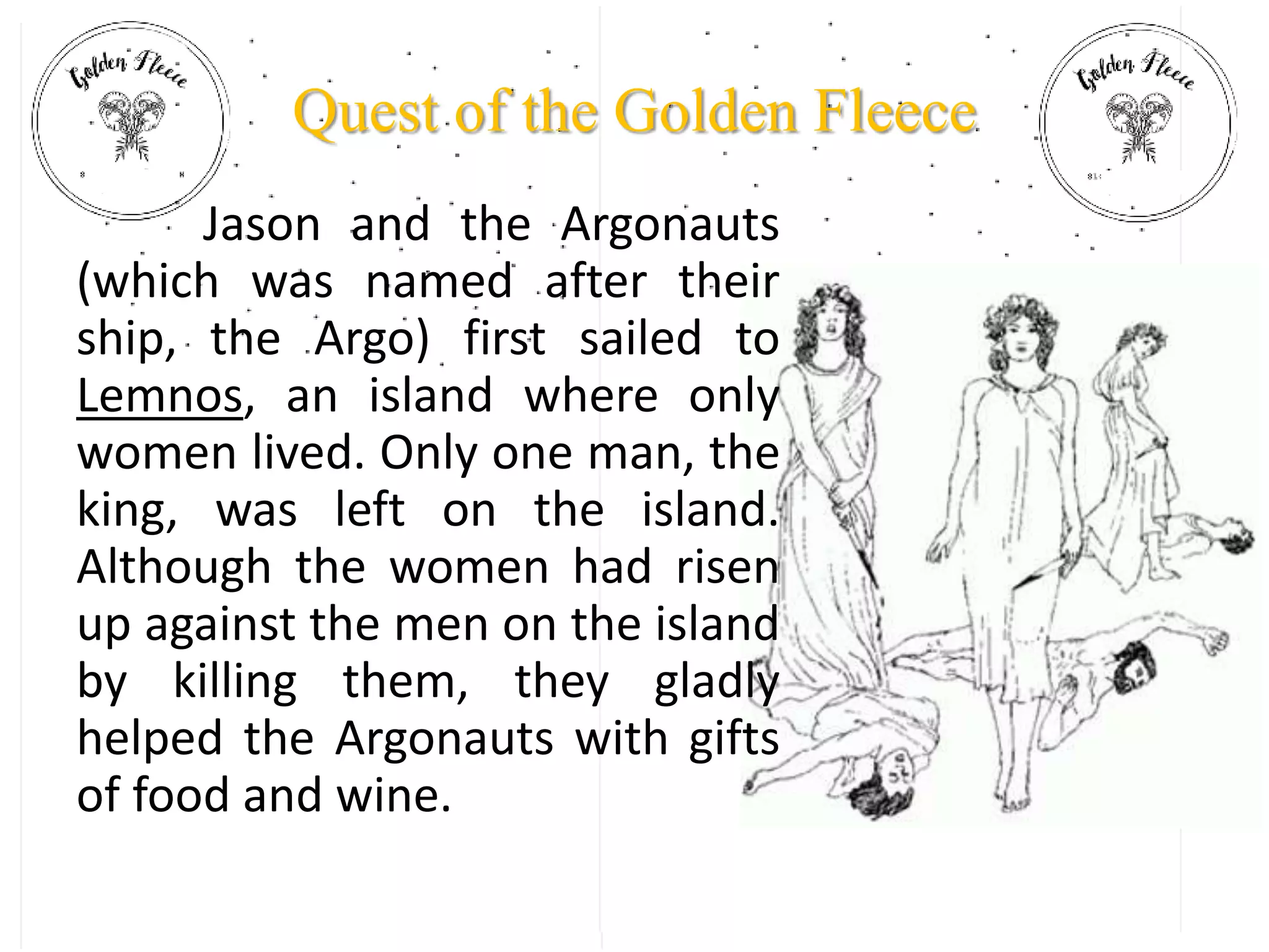 GREEK MYTHOLOGY : quest of golden fleece | PPTX | Adventure Travel | Travel Type