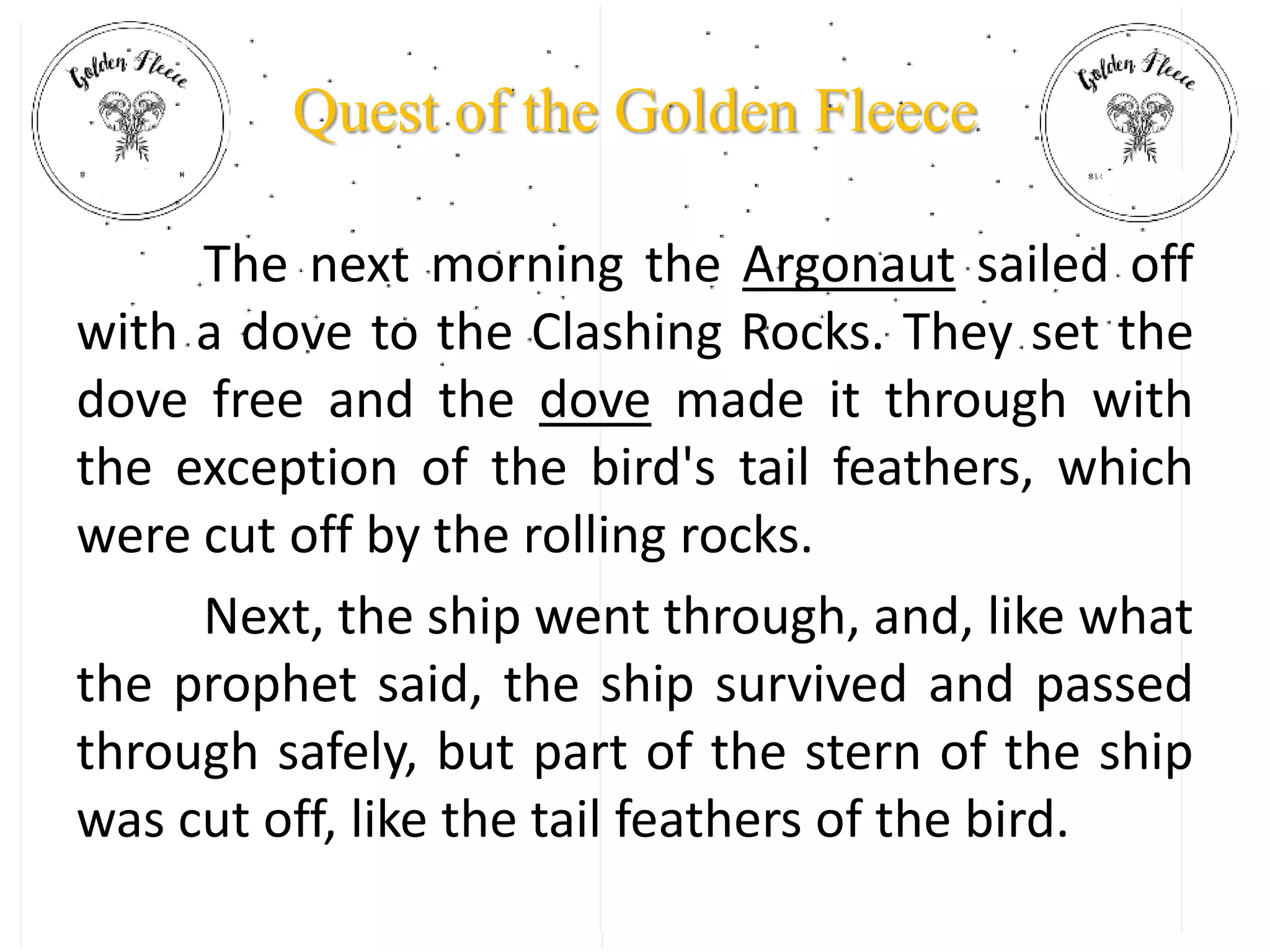 GREEK MYTHOLOGY : quest of golden fleece | PPTX