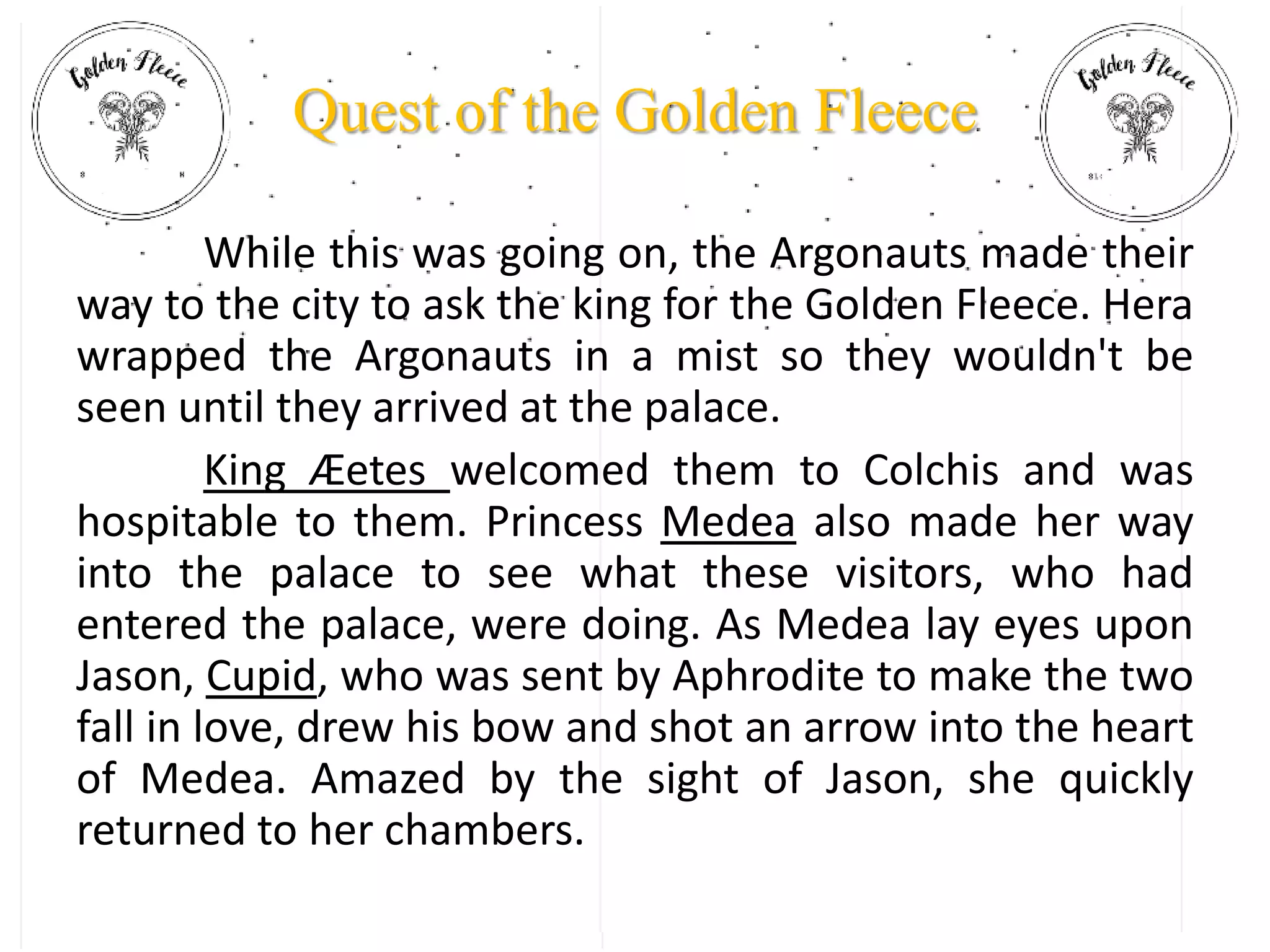 GREEK MYTHOLOGY : quest of golden fleece | PPTX