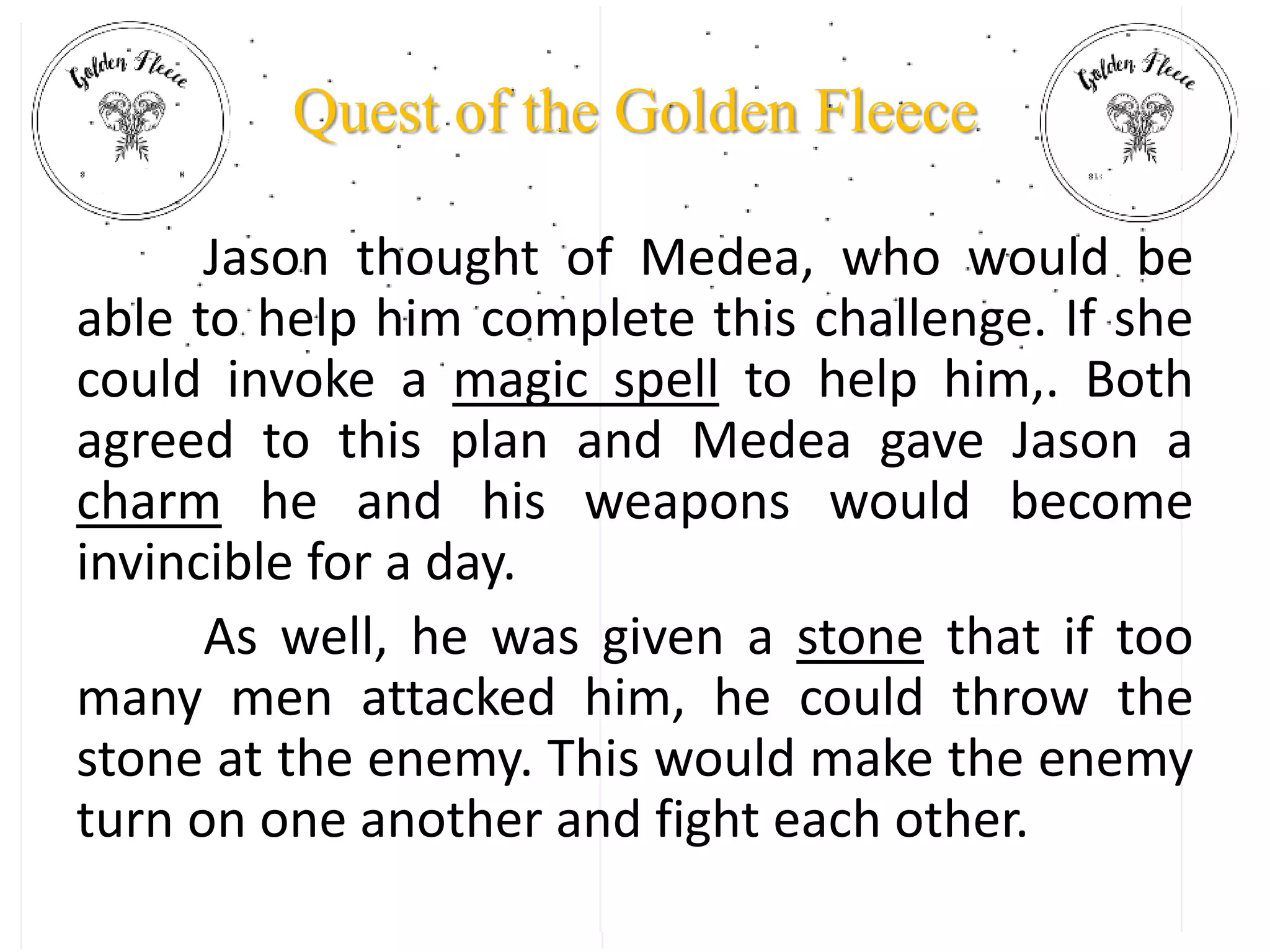 GREEK MYTHOLOGY : quest of golden fleece | PPTX