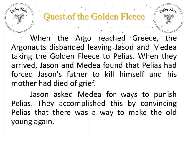 GREEK MYTHOLOGY : quest of golden fleece | PPTX | Adventure Travel ...
