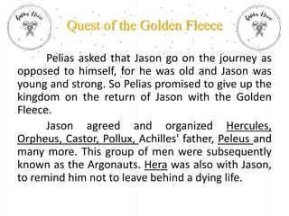GREEK MYTHOLOGY : quest of golden fleece | PPTX | Adventure Travel ...