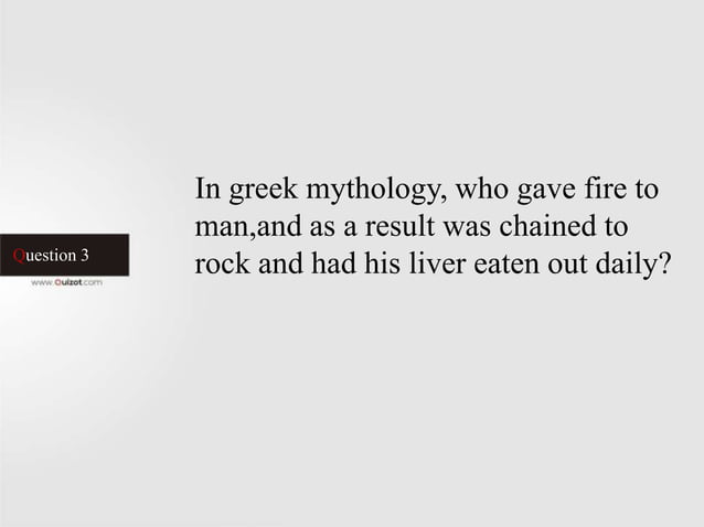 Answers to Mythology Quiz | Quizot | PPT