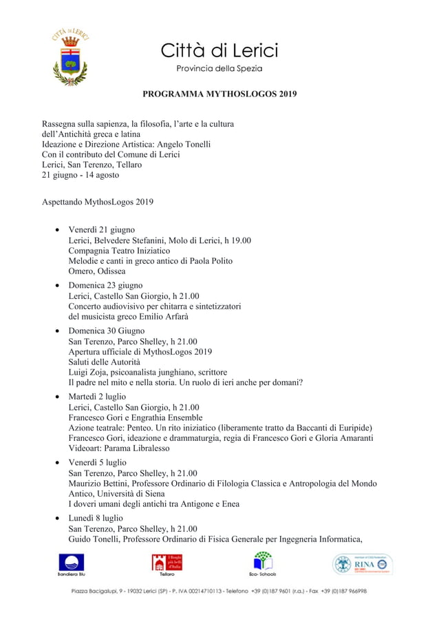 Mythos logos, il programma | PDF