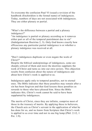 Myths about IndulgencesIndulgences. The very word stirs up more .docx