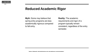 Myths about "Spring Entry" in British Pathway Programs | PDF