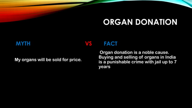 Myths And Facts Of Organ Donationpptx 4769