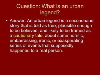 Myths And Legends | PPT