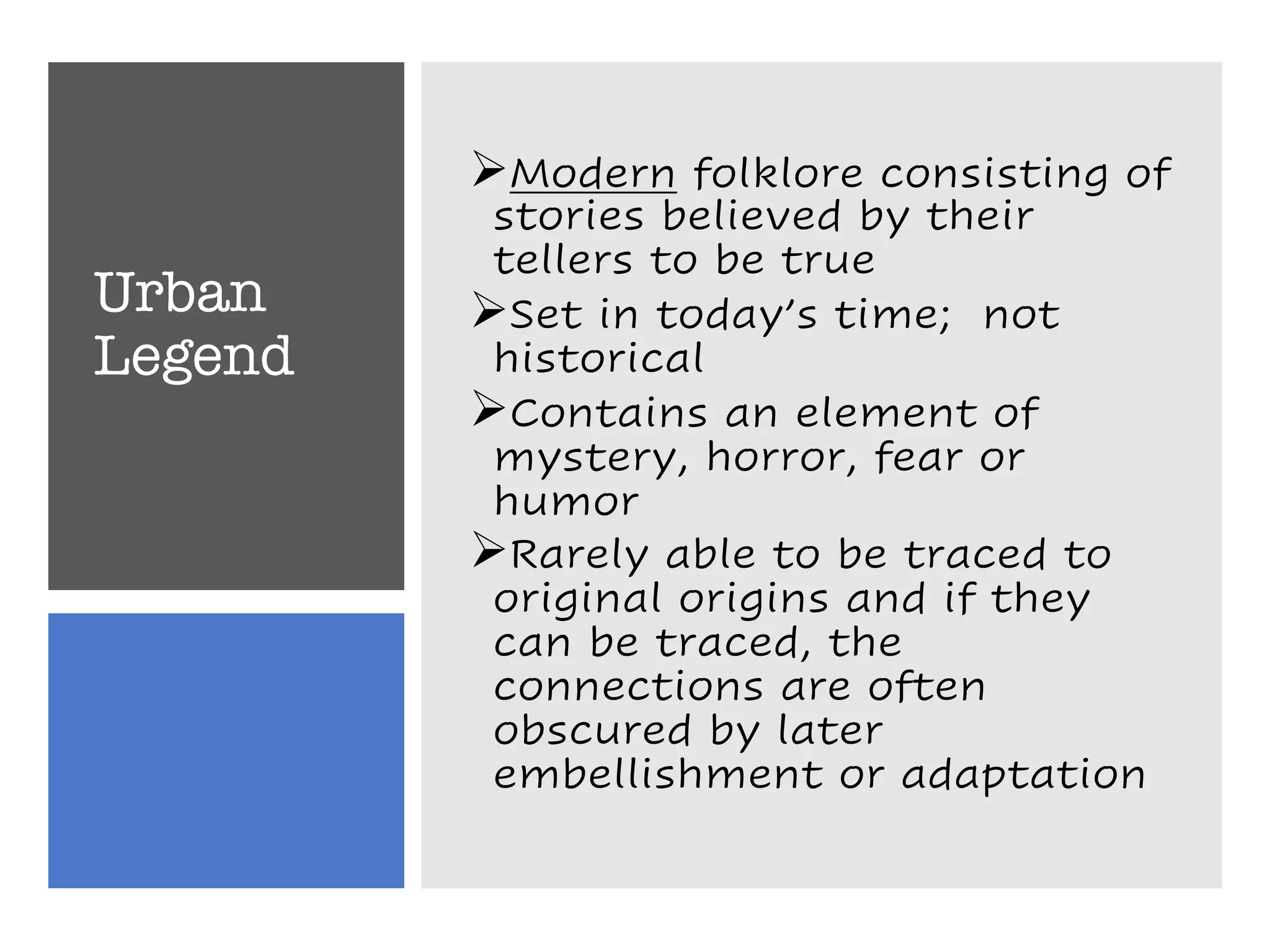 Myths, folktales, legends, and fables | PDF