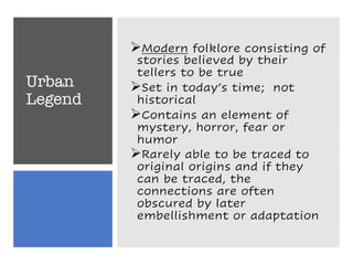 Myths, folktales, legends, and fables | PDF