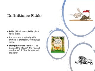 Myths, folktales, legends, and fables | PDF