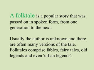 Myths legends and folktales slideshow | PPTX