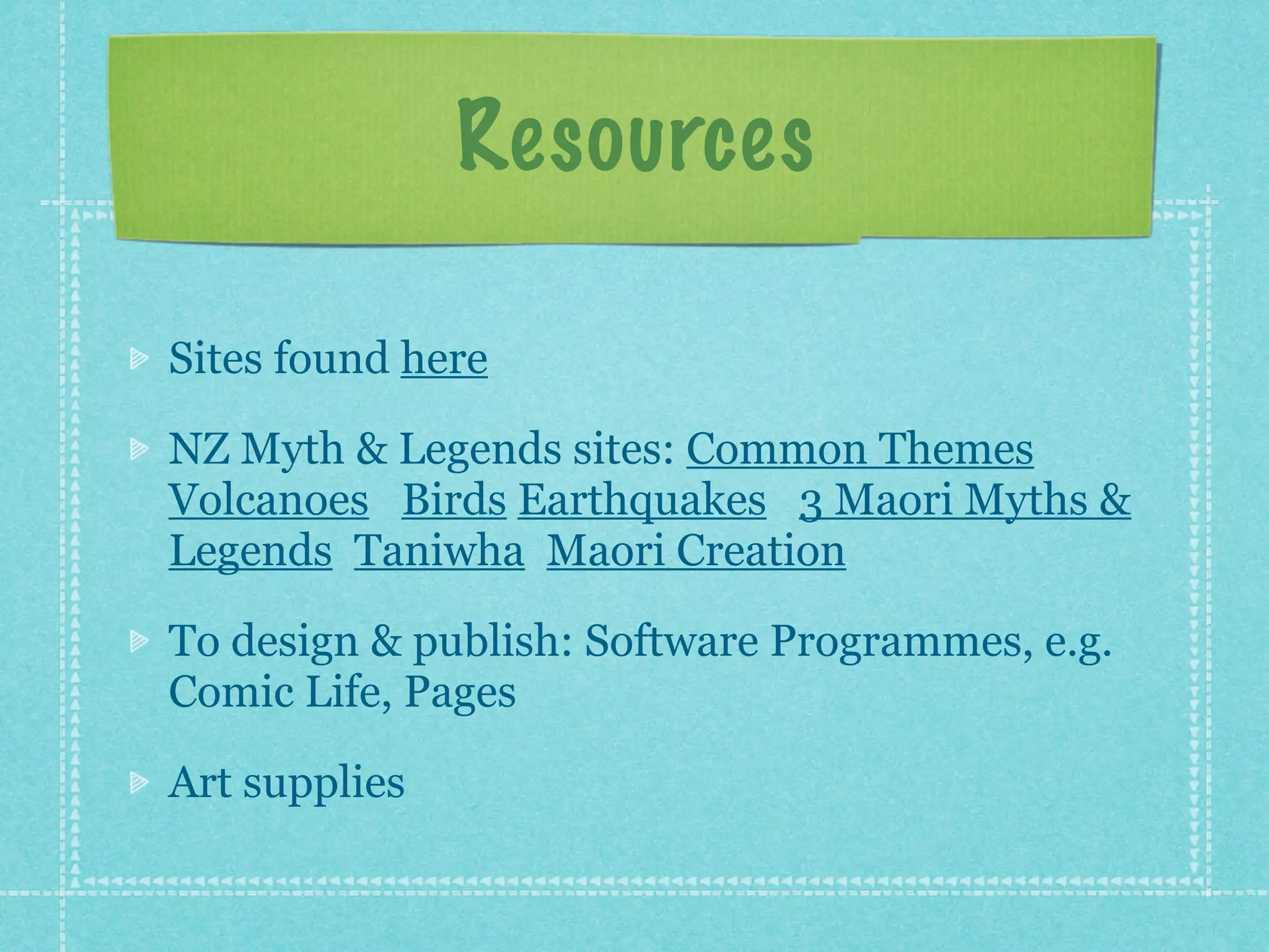 NZ Myths & Legends webquest | KEY